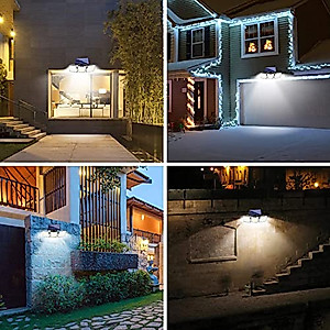 Ollivage Security Solar Lights Outdoor, LED Motion Sensor Flood Lights Outdoor, 6500K Super Bright Wide Angle, 3 Adjustable Heads, IP65 Waterproof, Fence Light Solar Powered for Outside Yard Garden