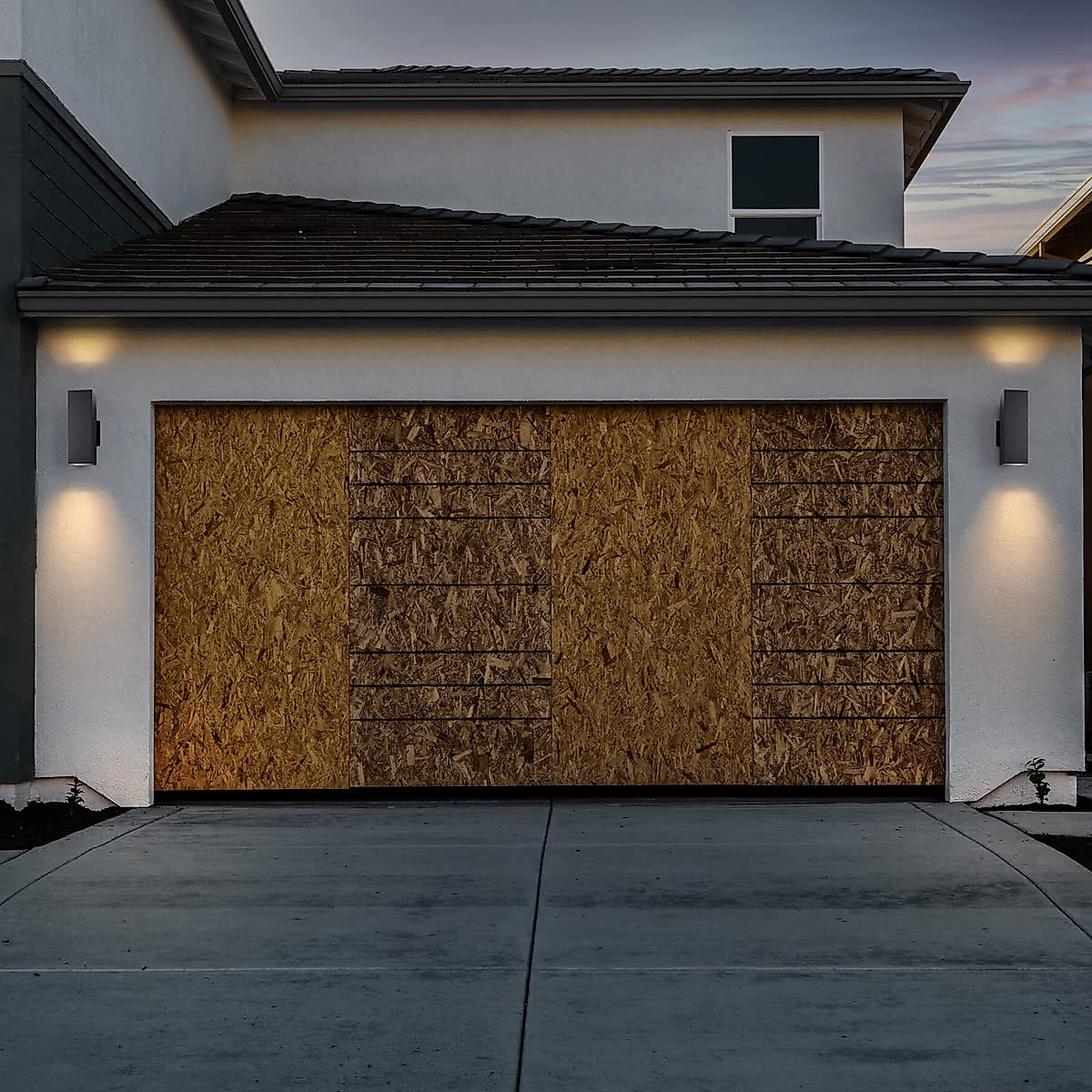 mirrea Modern Outdoor Porch Light Patio Light in 2 Lights with Aluminum Rectangular Tube and Tempered Glass Cover Waterproof Wall Sconce 2 Pack (Matte Black)