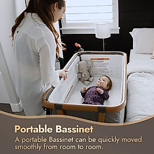 Papablic 4-in-1 Deluxe Tonio Baby Bassinet with Cradle & Playard Extension, Easy Assemble