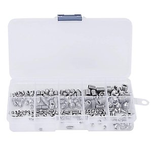 ViaGasaFamido Allen Head Socket Hex Grub Screw Cone Point Set Screw Metric 304 Stainless Steel Set Screws Bolts Assortment Kit M3 M4 M5 M6 M8 with Storage Box