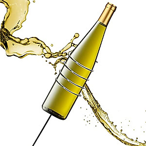 Mind Reader Picnic Wine Sticks, 5 pc Set, 5 Count (Pack of 1), Silver Bottle Glass Holder