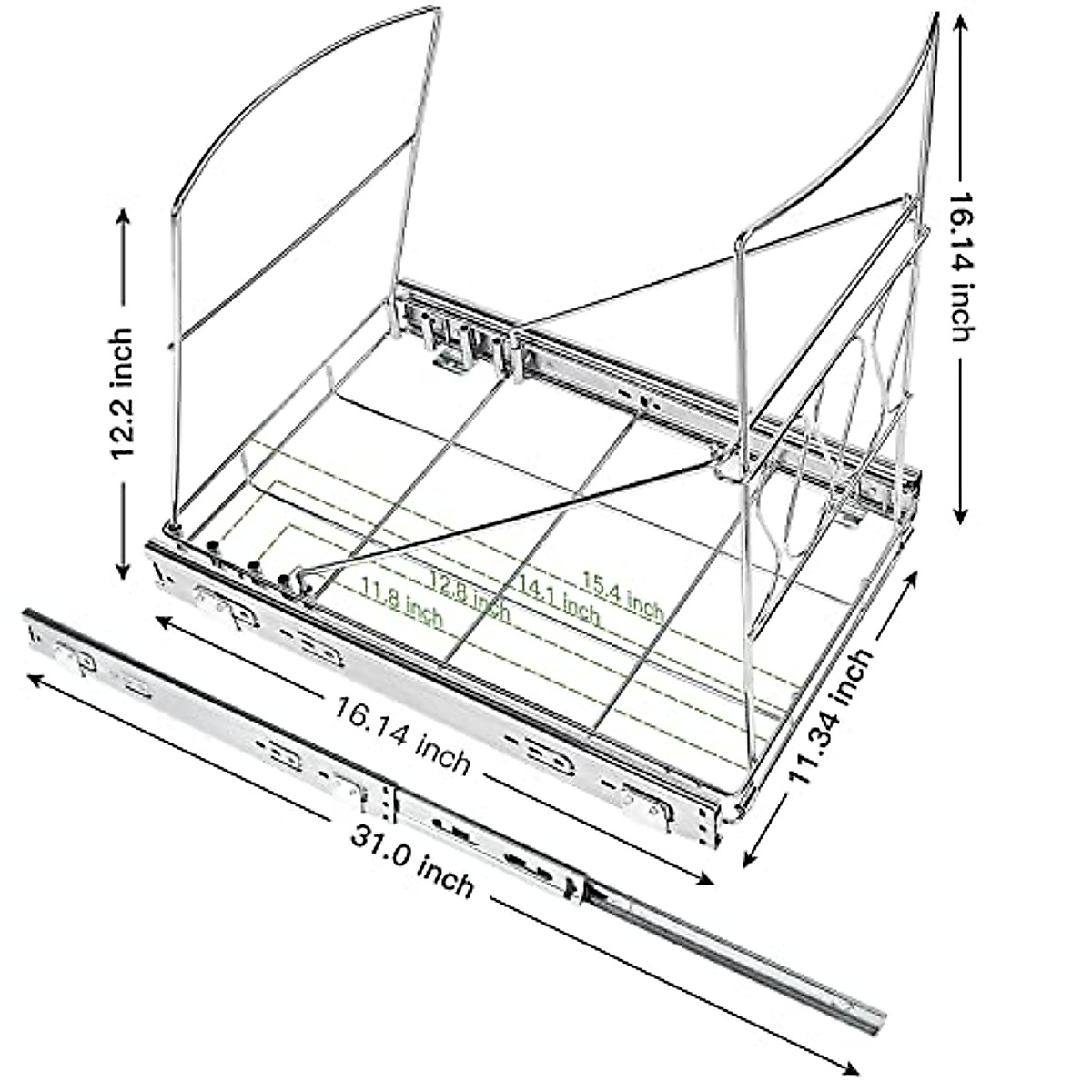 CNIOEPL Pull Out Trash Can Under Cabinet（Trash Can Not Included）, Adjustable Garbage Slide-Out Shelf for Kitchen, undersink Organizers and Cupboard Organizers and Storage