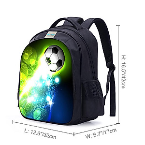 MATMO Soccer Backpack for Boys, Soccer Print Backpack Cool Football Pattern School Bag (Soccer Bag 9)