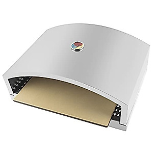 Open Faced Grill Pizza Oven for Gas or Charcoal Grill, Includes Ceramic Pizza Stone