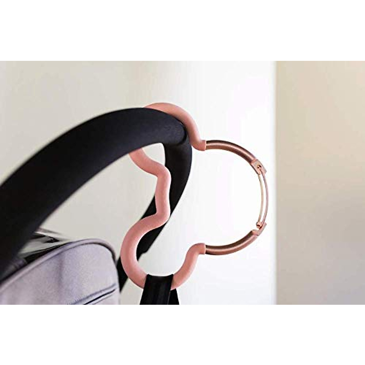 Petunia Pickle Bottom Mickey Mouse Stroller Hook | Rose Gold | For all strollers or shopping carts | For carrying diaper bags, book bags, and purses | Disney Fun