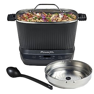 STIRMAX PLUS 7.5 Quart Digital Multi-Cooker with Automatic Paddle to Stir and Shred, 9 in 1 programmable presets to Sauté, Sear, and Brown Food Before Simmering – Accessories & Cookbook Included