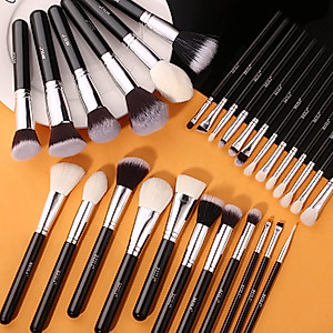 BEILI Makeup Brushes 30Pcs Professional Makeup Brush Set Premium Synthetic Kabuki Foundation Blending Brush Face Powder Blush Concealers Eye Shadows Make Up Brush Set (Black)