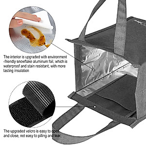 CCidea Lunch Bag for Women Men,Simple Insulated Lunch Box,Reusable Lunch Boxes for Office Work Travel(Grey with Velcro)