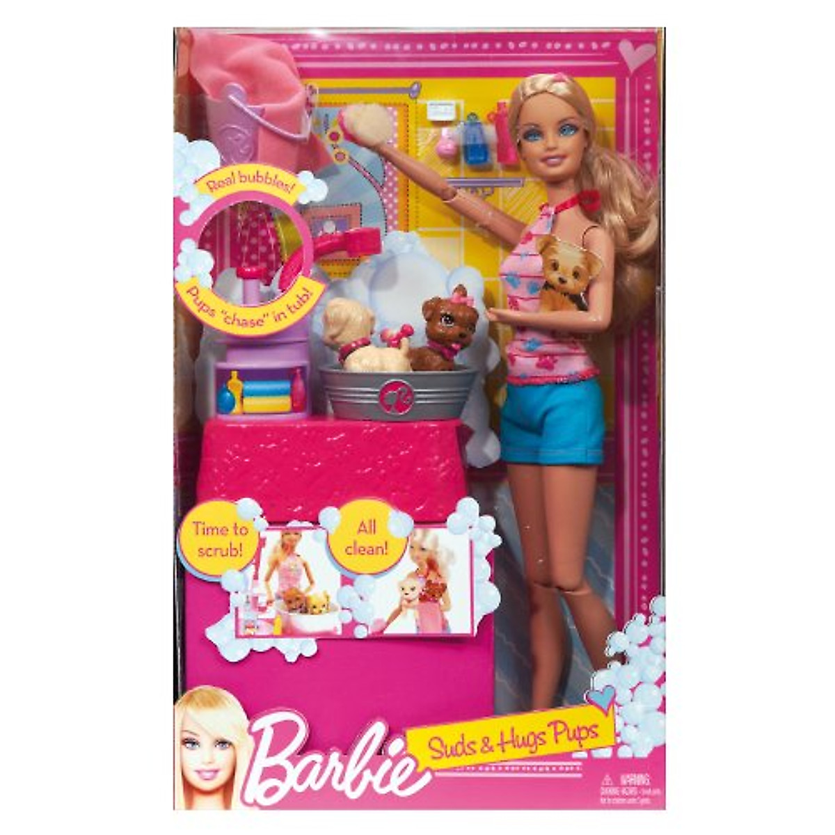 Barbie Suds and Hugs Pups Playset