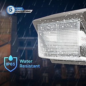 Konlite - 120W Commercial LED Wall Pack Light with Photocell, IP65 Rated, ETL Listed Wall Light Fixtures, Wall Lights for Outdoor Lighting, 17,400LM, 5000K Daylight, Dusk to Dawn, Dimmable 0-10V