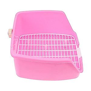 Balacoo Litter Box for Rabbit Pink Rabbit Litter Box Toilet Potty Trainer Litter Bedding Box for Small Animals Rabbits Bunny Guinea Pigs Chinchilla Ferret Cage Supplies Large Rabbit Litter Box