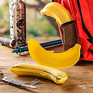Banana Keeper BPA-Free Outdoor Travel Case, Banana Protector, Cute Carrier Storage Box, Yellow 2 Pack