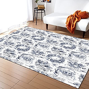Rectangular Rug Living Room Area Rug - Geometric Art Christmas Poinsettia Wreath White Texture Carpet Non-Slip Backing Area Rug Indoor Rug Bedroom Playroom Carpet Floor Mat, 2'x3'