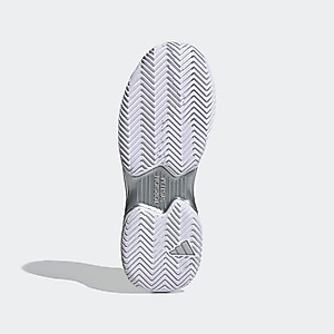 adidas Women's CourtJam Control Tennis Shoe, White/Silver Metallic/White, 7.5