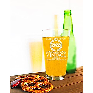 CARVELITA The Legend Has Retired 2022 Limited Editions 16oz Beer Glass - Funny Retirement Gifts For Men - Retired Gifts For Women - Happy Retirement Gifts - Retirement Party Decorations For Men