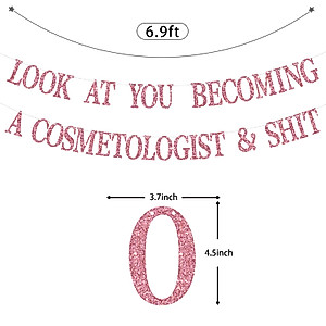 Future Cosmetologyist Banner, Cosmetology School Survivor, Straight Outta Cosmetology School Graduation Party Decorations Red Glitter, Congrats Grad 2024