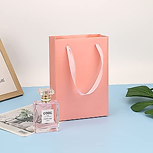 Dasofine Pink Gift Bags 12 Pack 5.03‘’ × 2.36‘’ × 7.40‘’ Small Gift Bags Paper Party Favor Bag with Handle, Retail Bag for Shopping, School, Office