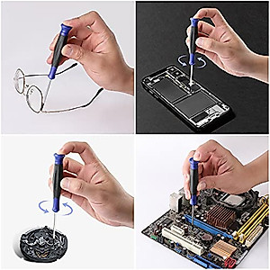 WORKPRO 10-Piece Precision Screwdriver Set with Pouch, Phillips, Slotted, Torx Star, Magnetic Screwdriver Repair Tool Kit, Non-Slip Grip, for Eyeglass, Watch, Computer, Laptop, Phone