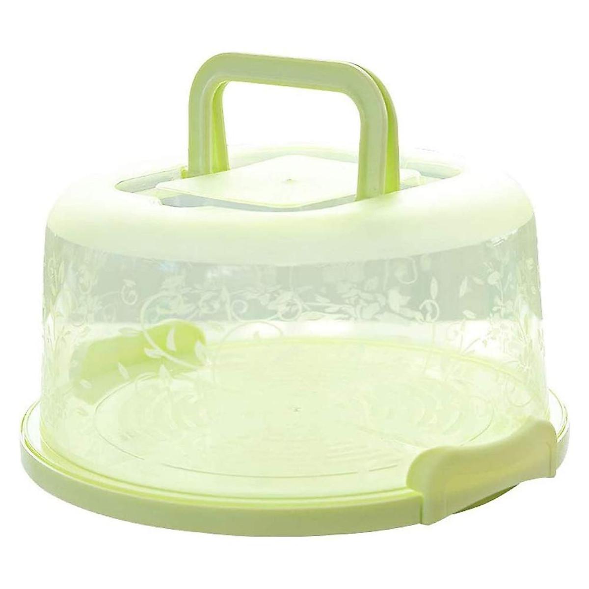 Aqur2020 Cake Carrier, Portable Round Cupcake Serving Tray Stand Box with Two Sided Cake Holder for Muffins Cheesecakes Bundt Cakes Brownie (Green)