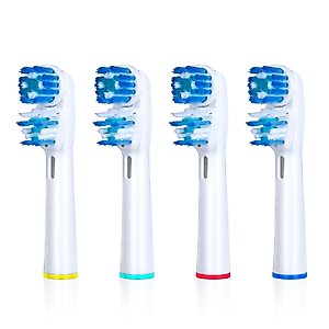 Replacement Brush Heads Compatible with Oral B- Double Clean Design, Double Clean Brush Heads, Compatible with Braun Oral-B Dual Clean Electric Toothbrush - Pack of 4