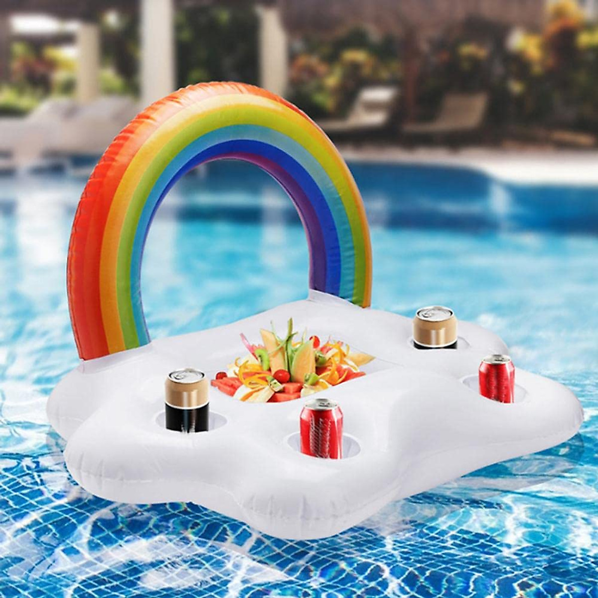 MEGCI Summer Inflatable Ice Bucket Drink Holder Floating Pools Water Ice Bucket for Beer Drink Table Cup Holder Ice Bar Cooler