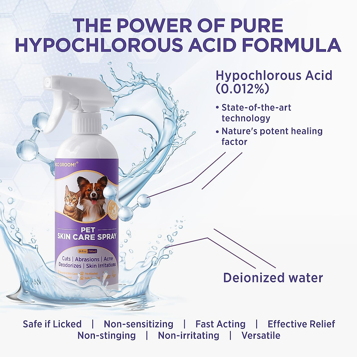 HICC PET Itch Relief Spray & Hot Spot Treatment for Dogs Cats 16.1 Fl Oz