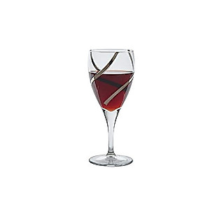 Glazze Crystal VNG-080-PL Red Wine Glasses Set | Hand-Cut with an Interwoven 24K Platinum Detailing Throughout | Stunning Stemware Designed to Perfection | Set of 6, 8.5" Tall 10 oz capacity