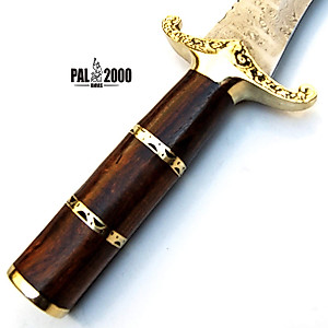 DAM-9908 Custom Handmade Spring Damascus Hunting Full tang longsword with Sheath