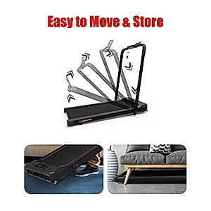 Under Desk Treadmill, 2 in 1 Foliding Treadmill, Walking Machine, Portable 2.5HP Electric Treadmill, Walking Pad, FoldableTreadmill Compact Electric Running Jogging for Home Office