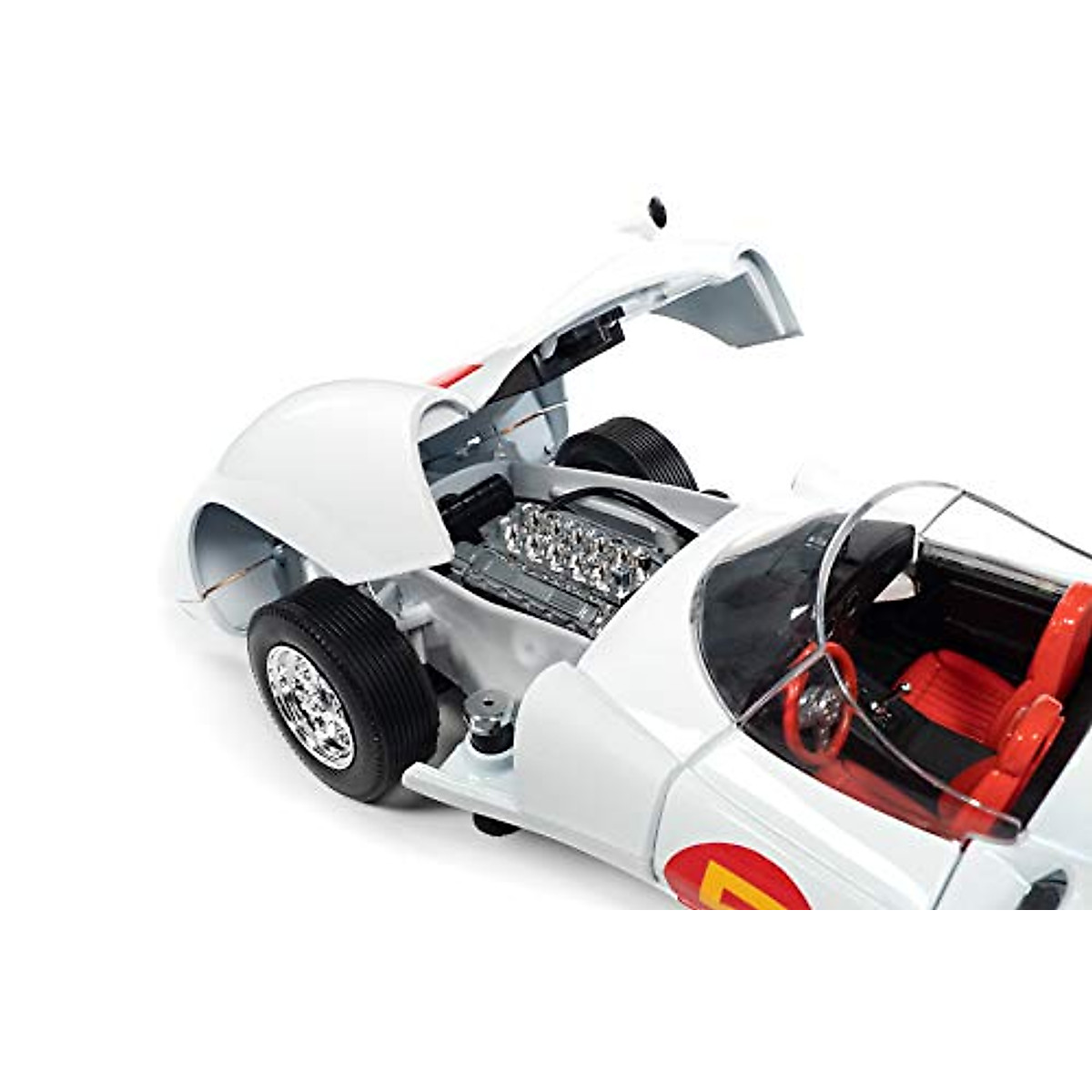 Auto World Speed Racer Mach 5 with Chim Chim and Speed Racer Figures. , Speed Racer AWSS124-1/18 Scale Diecast Model Toy Car
