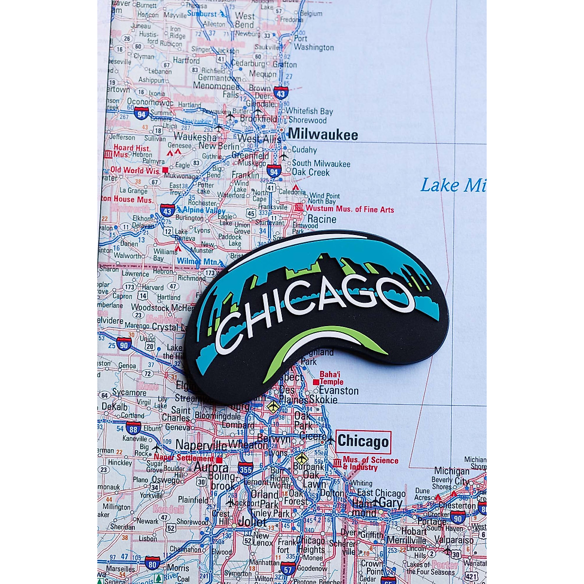 Vagabond Heart Chicago Illinois PVC Fridge Magnet - Chicago Bean Souvenir