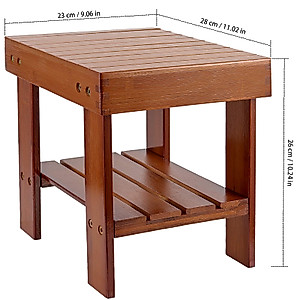 ZEONHAK 2 Pack 11 x 9 x 10 Inches Bamboo Step Stool, Bamboo Foot Stool, Bamboo Small Seat Stool for Garden, Living Room, Kitchen, Bathroom, Bedroom