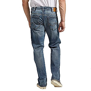Silver Jeans Co. Men's Gordie Relaxed Fit Straight Leg Jeans, Medium Vintage, 38W x 32L