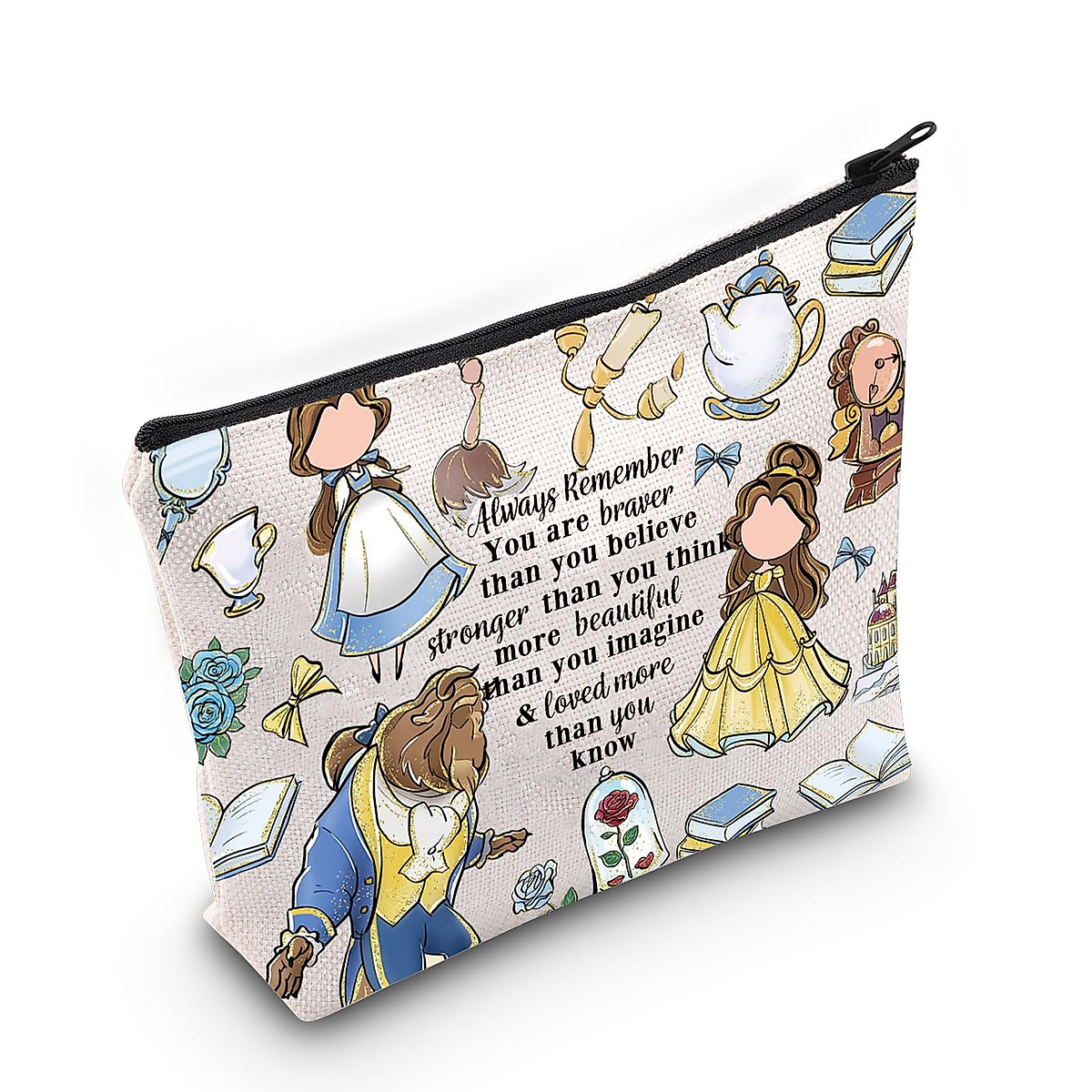 LEVLO Fairy Tales Cosmetic Make up Bag Movie Inspired Gifts You Are Braver Stronger Smarter Than You Think Makeup Zipper Pouch Bag (Always BATB)