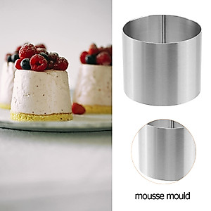 Yardwe 12pcs Mousse Cake Mold Round Mousse Ring Stainless Steel Cake Mousse Ring for Desserts Pastry Eggs 6 * 6 * 5CM