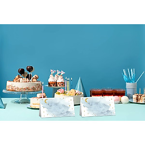 Table Place Card for Baby Shower, 25 Pcs Tent Cards Set with Moon and Stars Design, Editable Name Cards for Table Seating, Sleepover Party Food Lables, Twinkle Little Star Baby Shower Decorations(09)