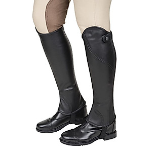 TuffRider Ladies Belmont Blk Leather 1/2Chaps M