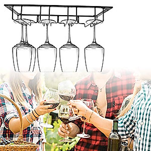 Talany Wine Glass Holder, Stemware Rack Organizer Wine Glasses Hanger for Modern Decor for Bar for Kitchen(Black)