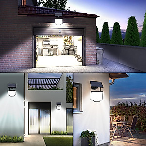 Solar Lights for Outside, 166 LED Solar Lights Outdoor Waterproof, Motion Sensor Outdoor Lights 3 Modes, Split Solar Powered Light with Extension Wires, Security Lights for Yard Garden Garage, 2-Pack