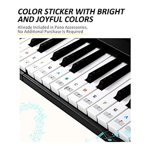 Finger Dance 61 Key Folding Piano Keyboard, Upgrand Imitation Wood Texture Keyboard Portable Piano, Bluetooth & MIDI, Foldable Keyboard Piano for Beginner - Deep Black