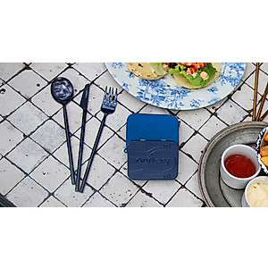 Silicone Pouch for Outlery Travel Cutlery (Thunder) - a Silicone Pocket to Protect and Transport your Foldable On-the-Go Cutlery Set by Outlery