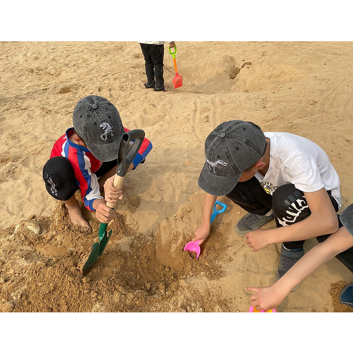 NVJUI JUFOPL Boys' Skull Dinosaur Hat, Washed Vintage Summer Baseball Cap for Kids Ages 2-9