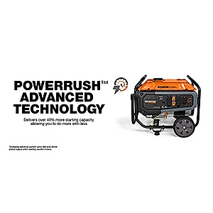 Generac 7678 GP3600 3,600-Watt Portable Generator 50-State / CARB Compliant for Reliable Power Anywhere, 24" W x 22.5" D x 21.3 H, Orange/Black