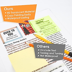 Transparent Sticky Notes-MIUTME 500 Sheets Waterproof Translucent Color Memo Pad 3 x 3 inch -50 Sheets Per Pad, 6 Colorful Pads, 4 Transparent Scratch Pads,10 Pads in Total (7 Colors)