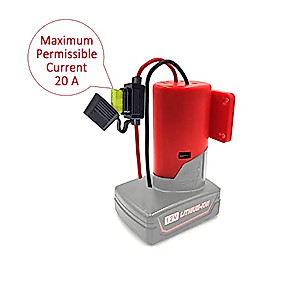 M12 Battery Adapter with Fuse,Battery Adapter for Milwaukee 12V,Power Wheel Adapter for Milwaukee M12 Dock Power Connector 12 Gauge Robotic,Not Included Battery (1 PCS)