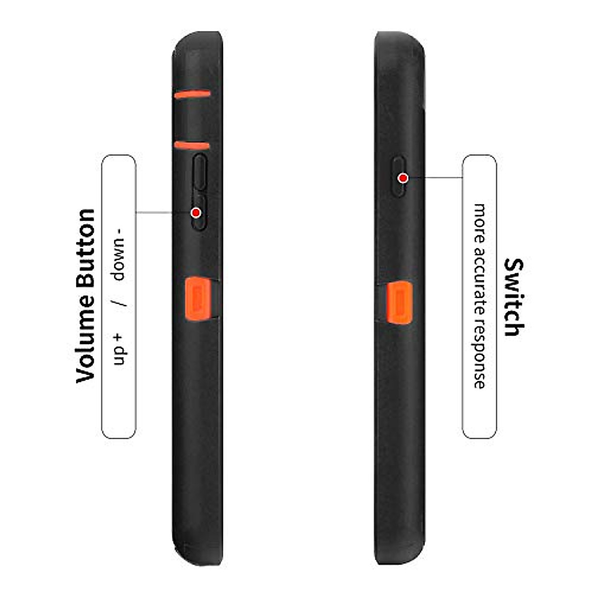 CAFEWICH iPhone 6/6S Case Heavy Duty Shockproof High Impact Tough Rugged Hybrid Rubber Triple Defender Protective Anti-Shock Silicone Mobile Phone Cover for iPhone 6/6S 4.7"(Black Orange)