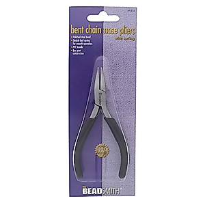The Beadsmith Bent Chain-Nose Pliers for Crafting and Repair, Jewelry Making Supplies