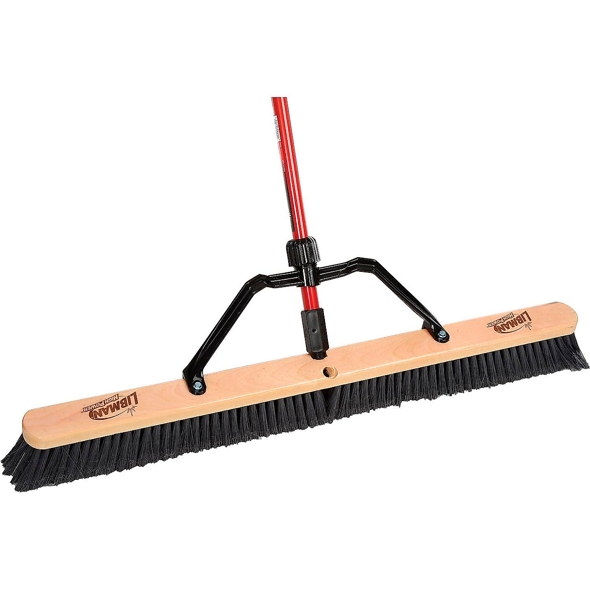 Libman Black Recycled PET Heavy Duty Push Broom with Handle