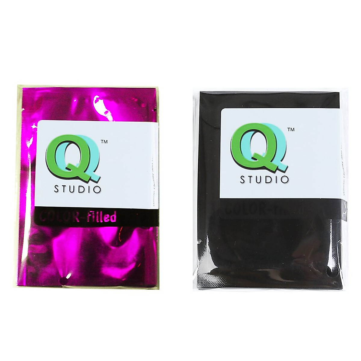 QQ Studio 200 PCS Metallic Mylar Foil Open Top Sealable Bags (6x9cm (2.3x3.5"), 100 x Black/100 x Rose Combo Pack)