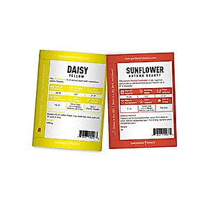 Flower Garden Seeds for Planting Outdoors Flower Seeds (5 Variety Pack) Daisy, Marigold, Cosmos, Sunflower, Zinnia Varieties for Bees, Pollinators Wildflower Seed by Gardeners Basics